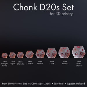 Sharp-edge D20 STL Files Set - D20 Chonk, D20 Master, 3D Printable File ...