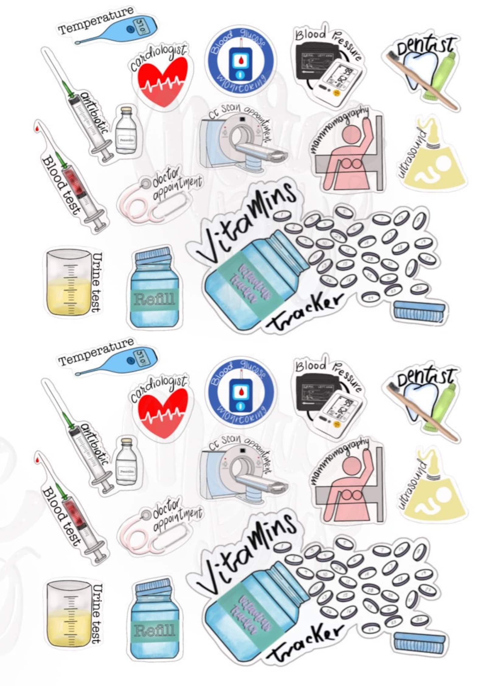 Health Appointments Stickers, Health Tracker, Mammography Sticker ...