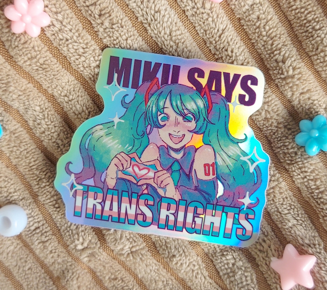 Hatsune Miku Trans Rights Vocaloid Holographic Sticker - Etsy