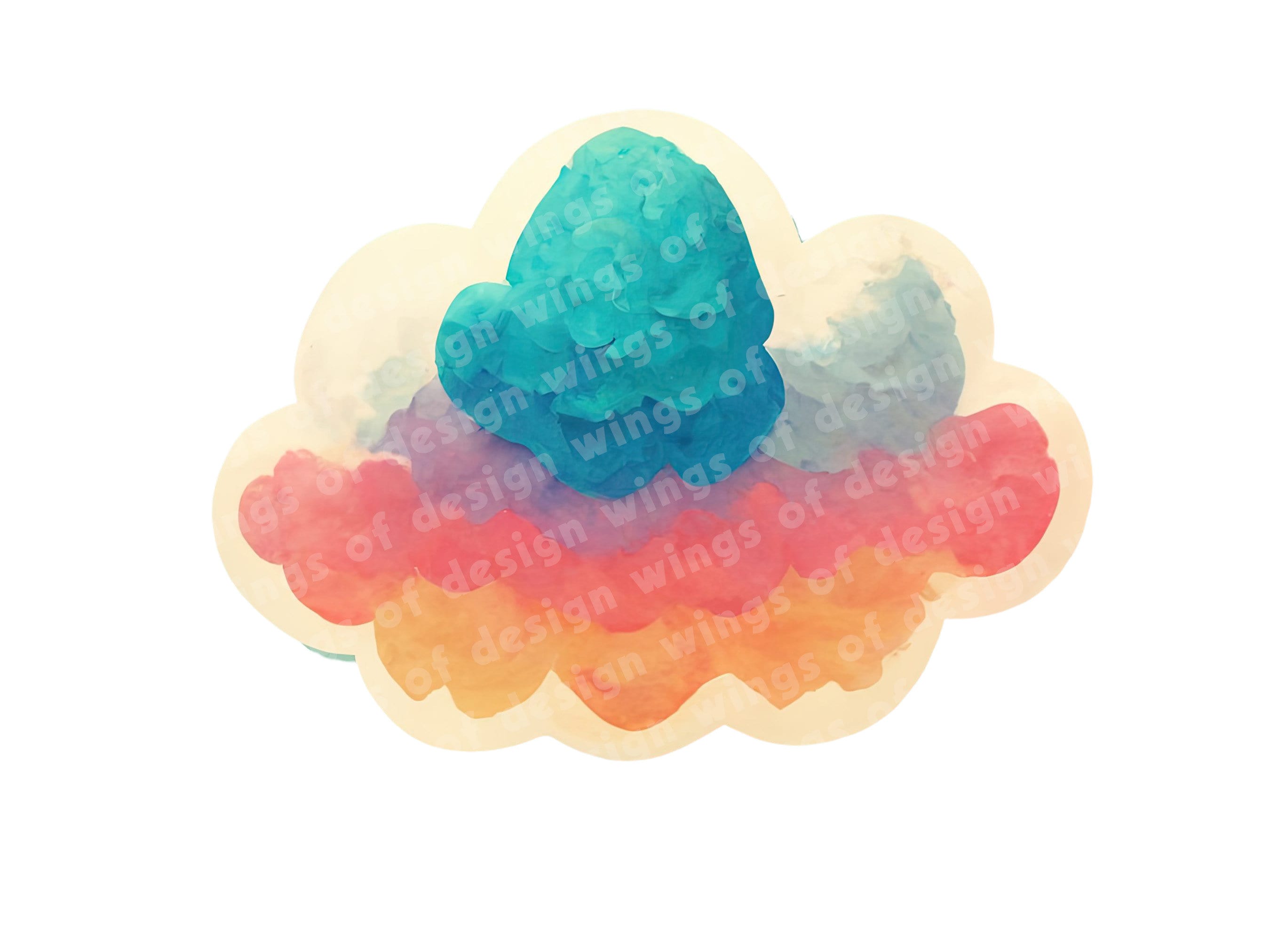 Cute Colorful Cloud Clipart Illustration Downloadable PNG, Transparent ...