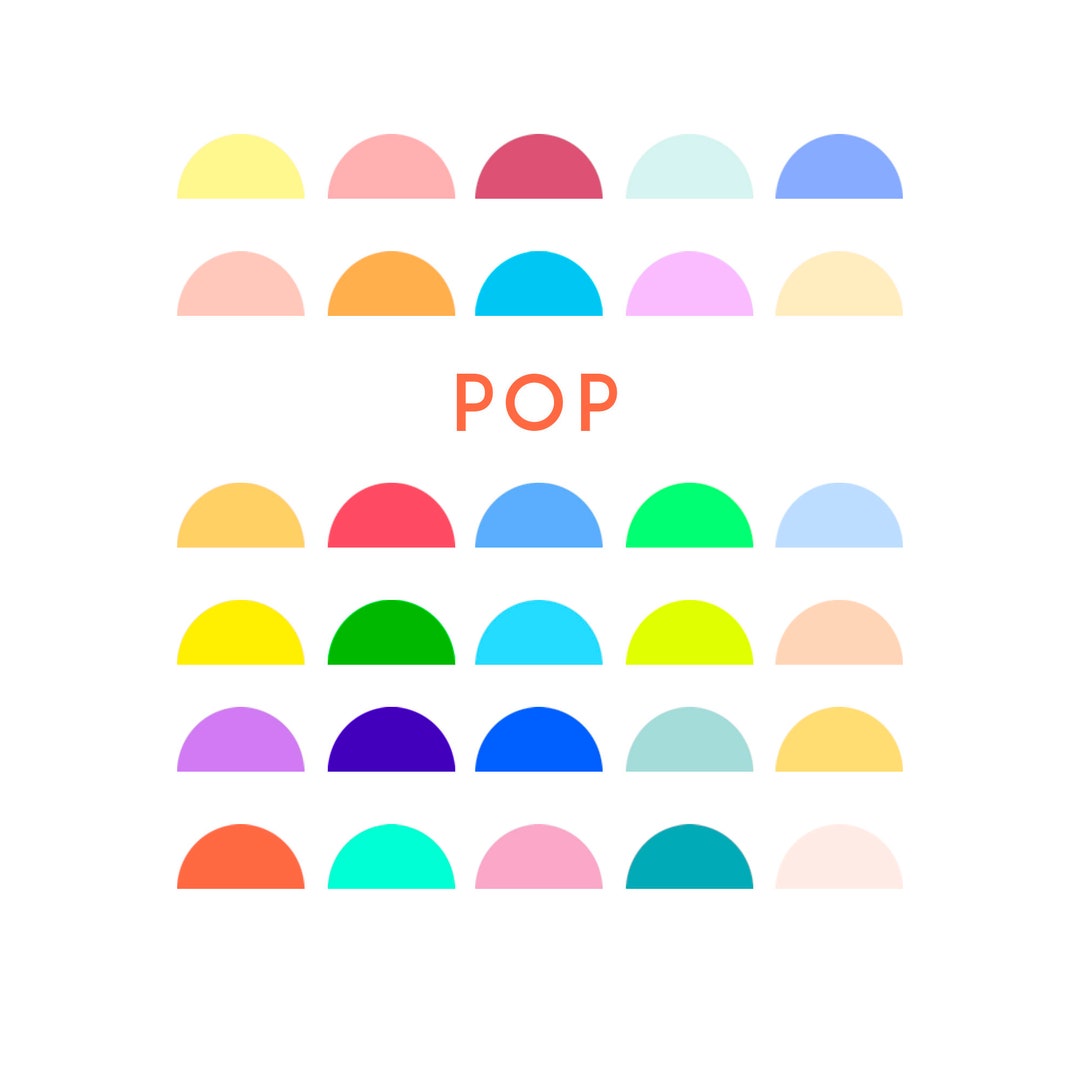Pop Procreate Swatch Color Palette 30 Brightly Colored Pop Tones - Etsy
