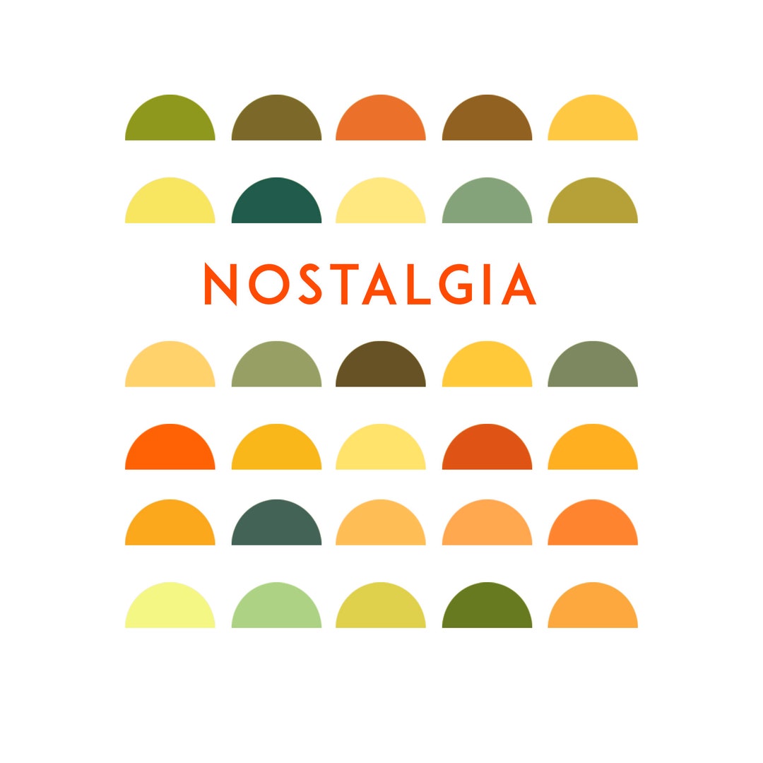 Nostalgia Procreate Swatch Color Palette 30 Cool Retro Tones - Etsy