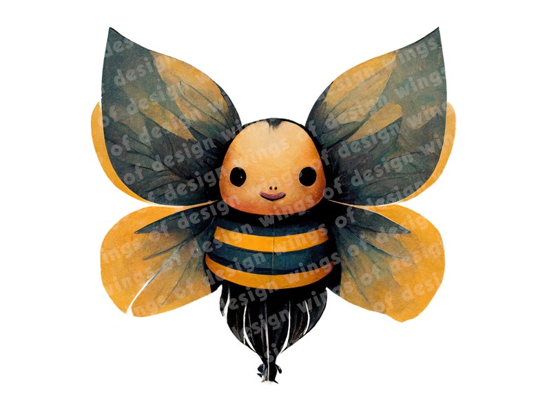 Cute Bumble Bee Clipart Illustration Downloadable PNG File - Etsy