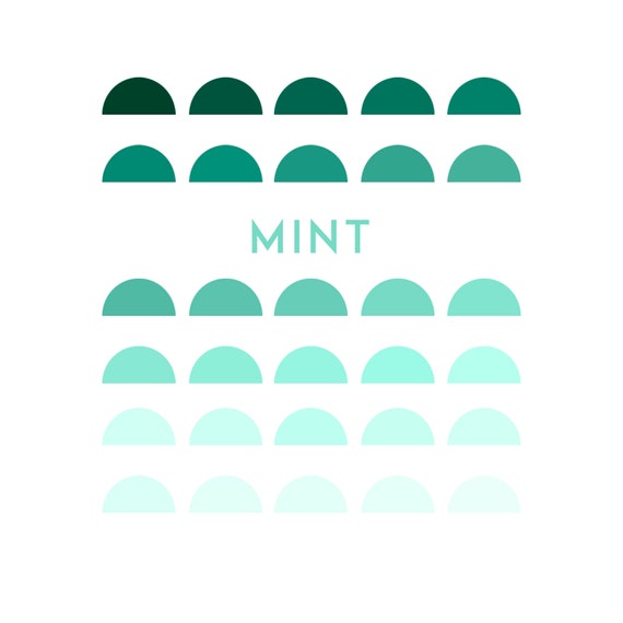 Mint Procreate Swatch Color Palette 30 Minty Green Color | Etsy