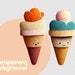 Funny Face Ice Cream Cone Clipart Illustration Bundle - Etsy