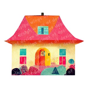 Cute Magical House Clipart Illustration Downloadable PNG File ...