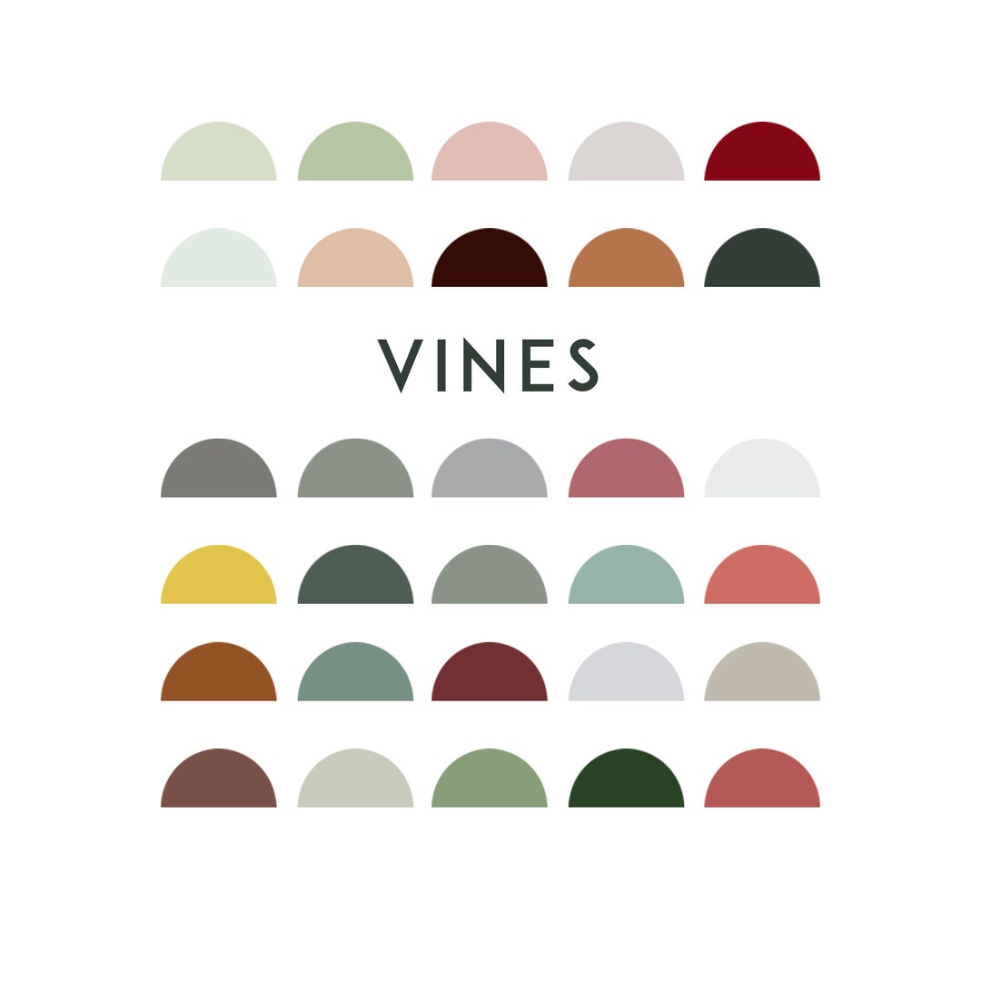 Vines Procreate Swatch Color Palette 30 Harmonious Color Tones - Etsy