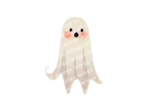 Cute Friendly Ghost Clipart Illustration Downloadable PNG - Etsy