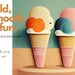 Funny Face Ice Cream Cone Clipart Illustration Bundle - Etsy
