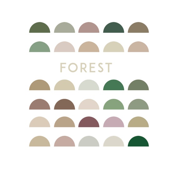 Forest Procreate Swatch Color Palette 30 Natural Tones - Etsy