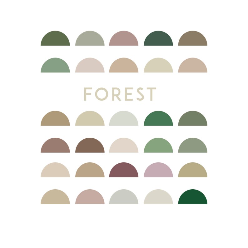 Forest Procreate Swatch Color Palette 30 Natural Tones - Etsy