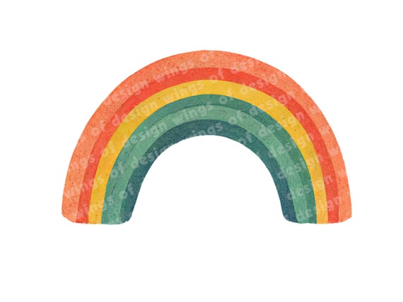 Cute Rainbow Clipart Illustration Downloadable PNG File - Etsy