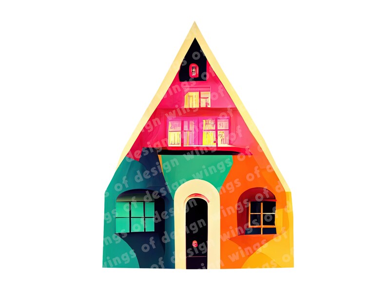 Cute Magical House Clipart Illustration Downloadable PNG File ...