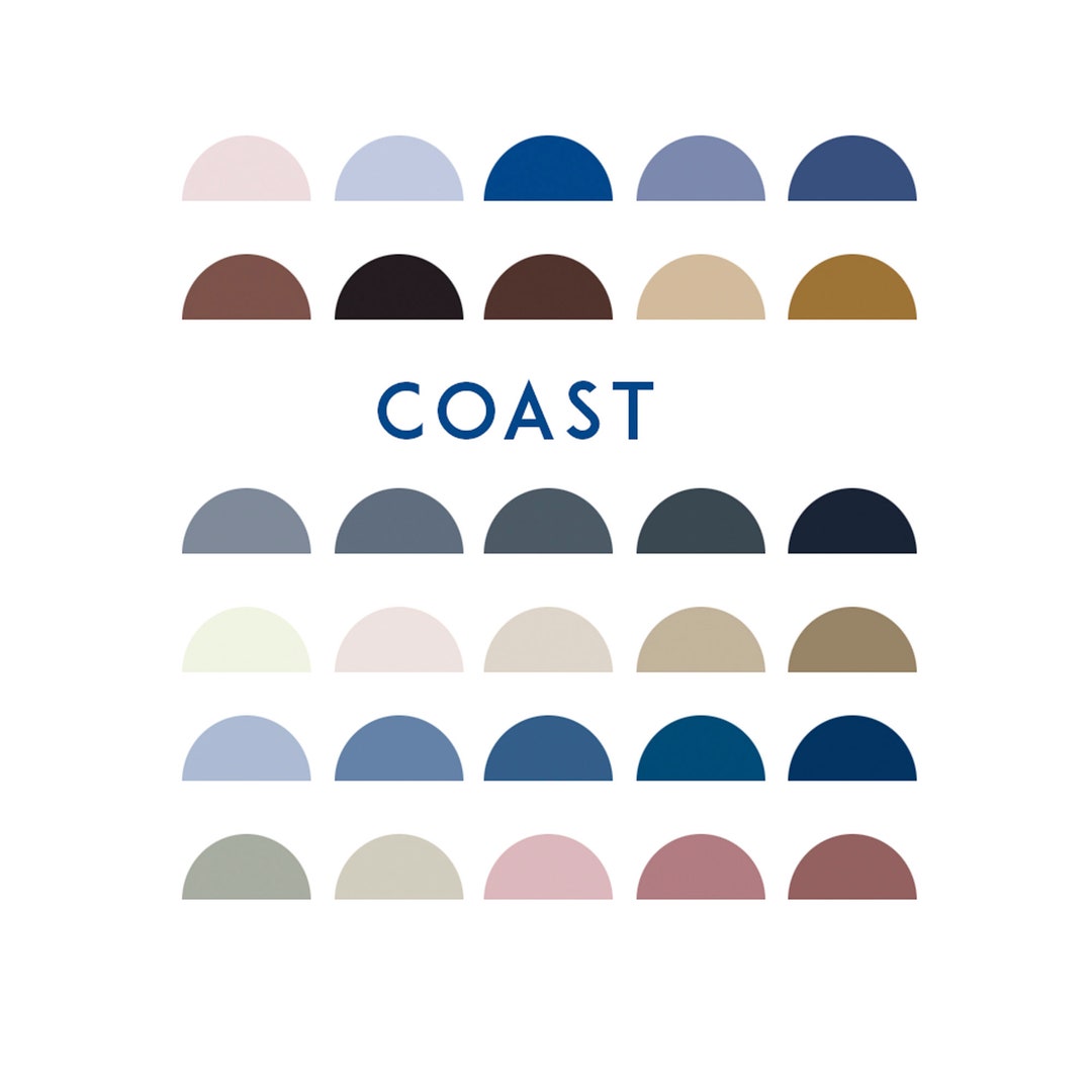 Coast Procreate and Illustrator Swatch Color Palette 30 Coastal Themed ...