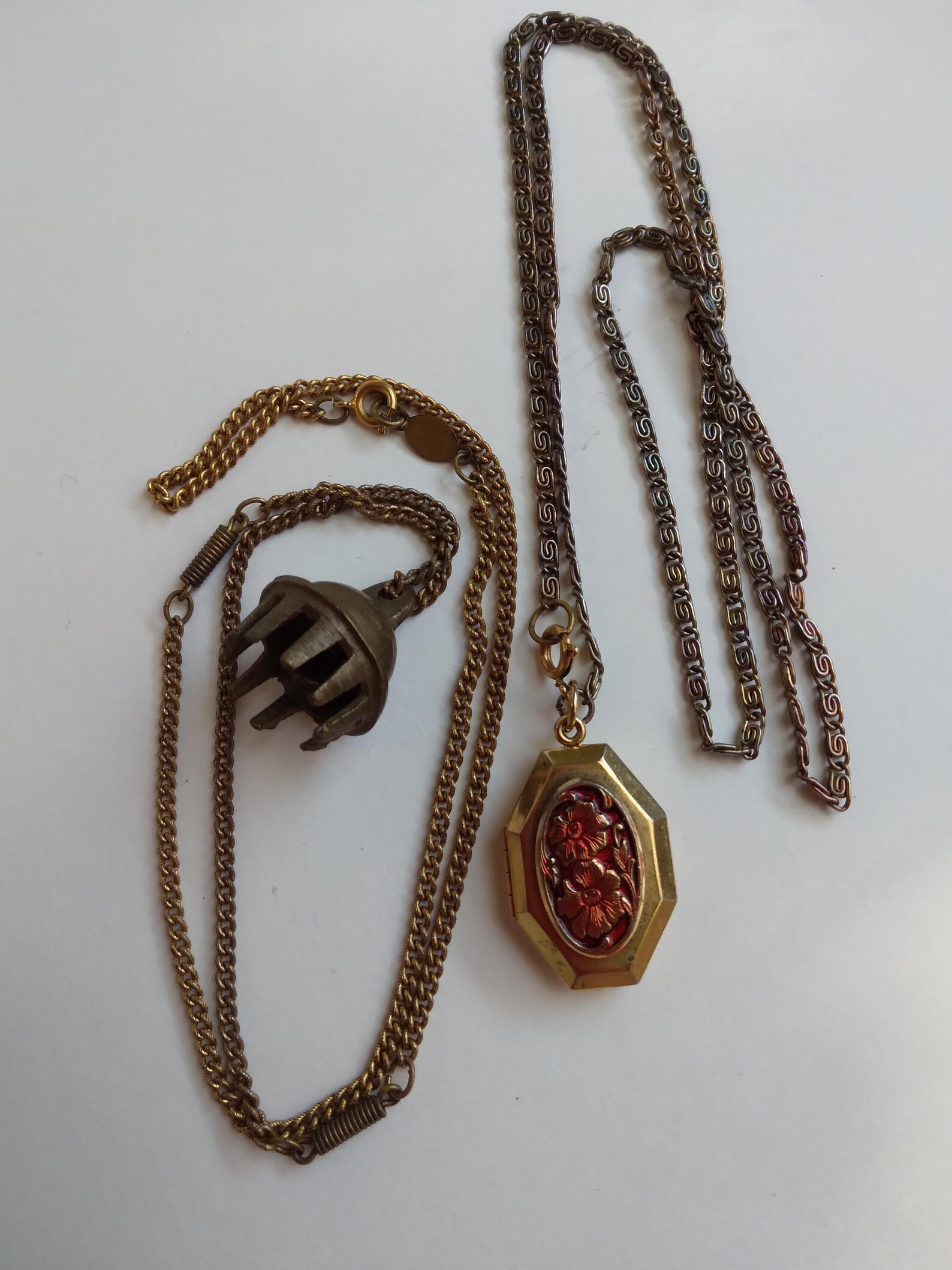 Vintage Freirich 2 Necklaces Bell W/clacker Claw Foot and Locket ...