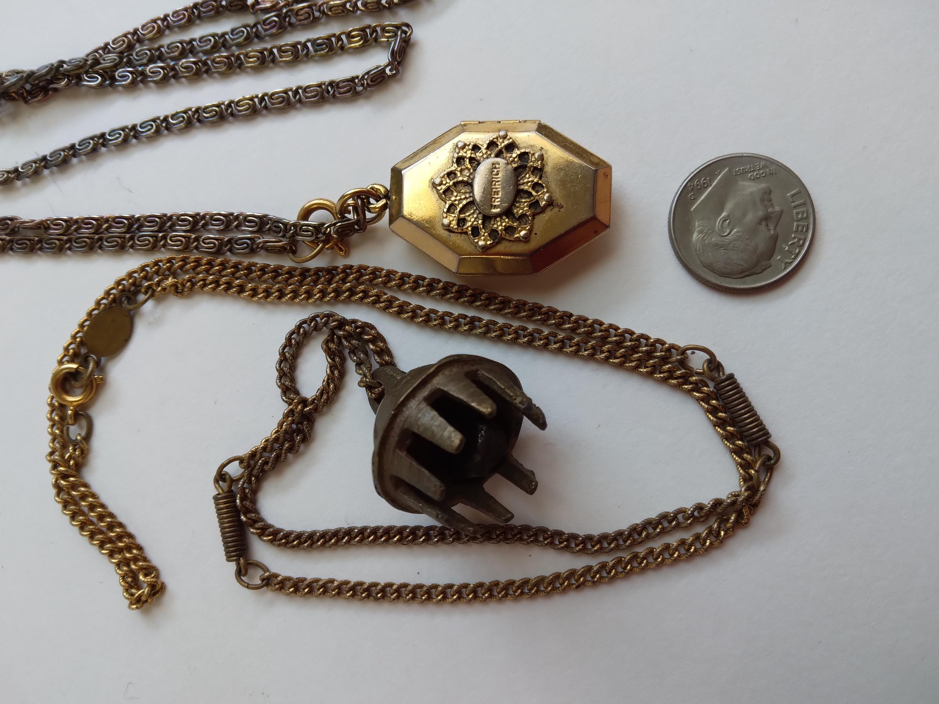 Vintage Freirich 2 Necklaces Bell W/clacker Claw Foot and Locket ...