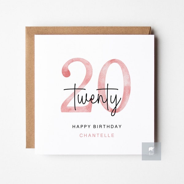 20th Daughter Birthday Card - Etsy