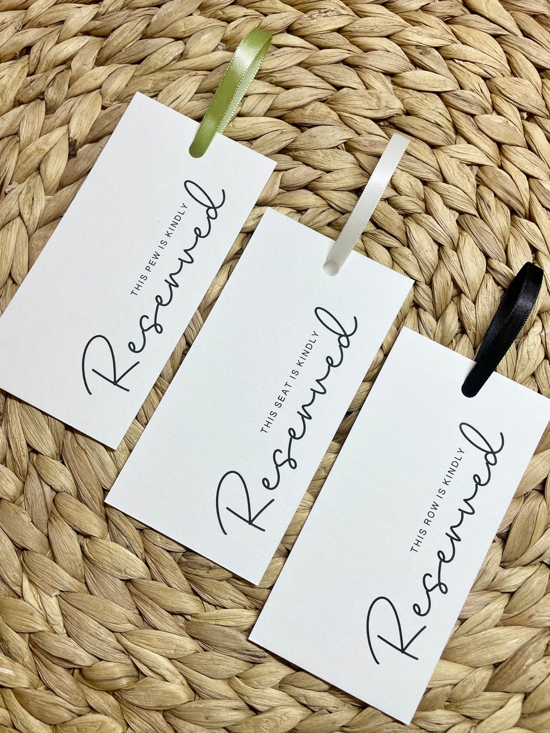 Personalised Wedding Reserved Tags, Ceremony Reserved Seating, Wedding ...
