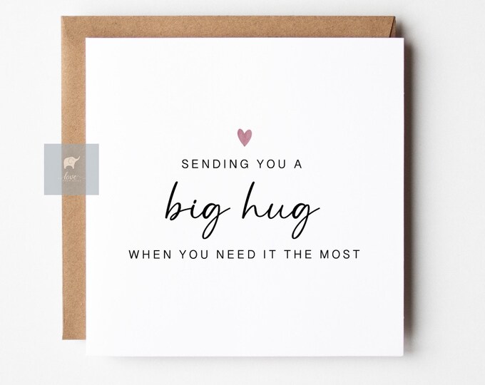 Sending You A Big Hug When You Need It the Most, Thinking of You Card ...