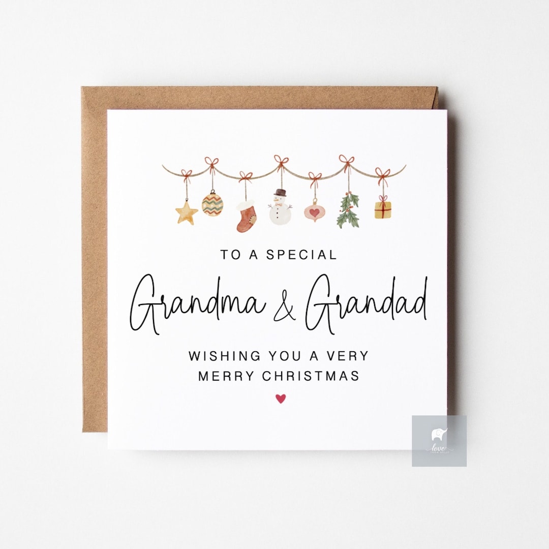 Personalised Christmas Card for Grandparents Grandma & - Etsy