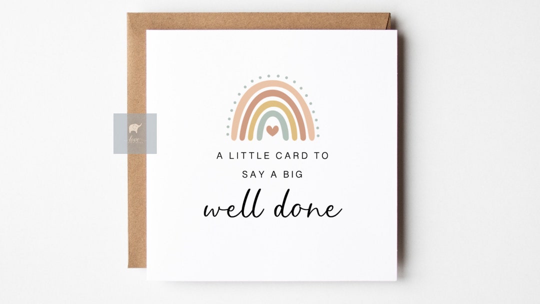 A Little Card to Say A Big Well Done, Rainbow Well Done Card ...