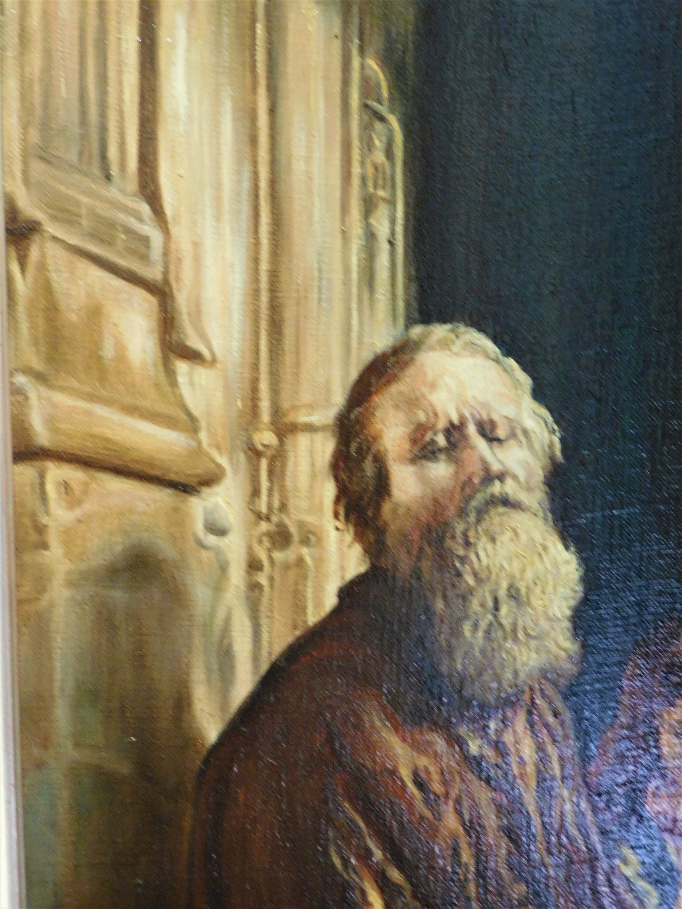 Original Oil Painting the Blind Beggar on Canvas Copy After - Etsy