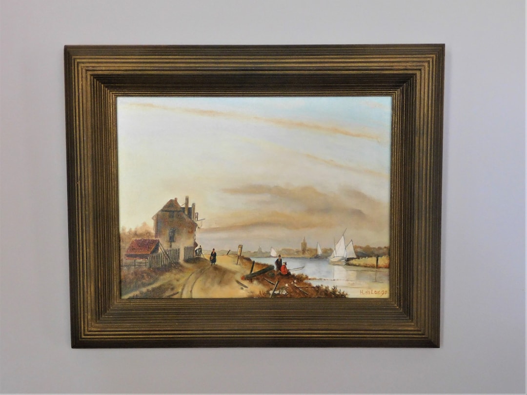 Original Dutch Oil Painting on Canvas, Old Dutch Landscape, Signed and ...