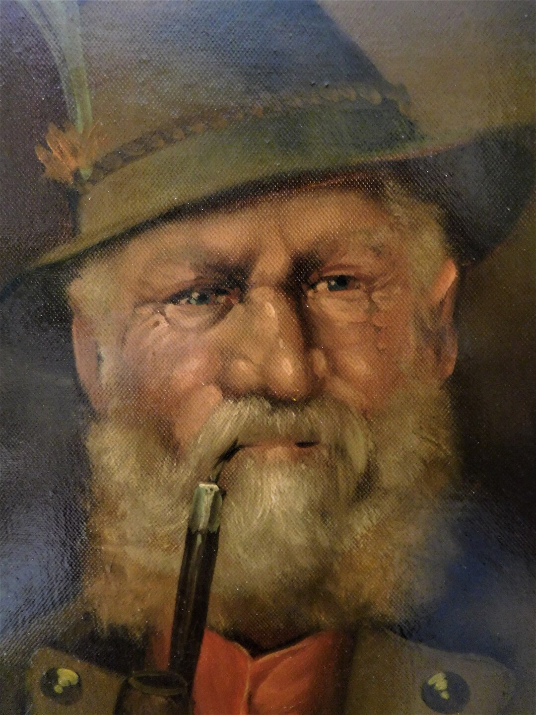 Original German Oil Painting on Canvas Old Bavarian Man - Etsy