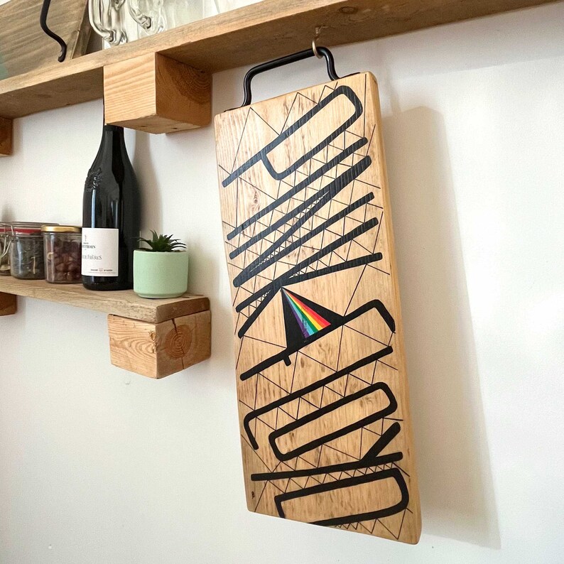Apéro Board Cutting Board Pink Floyd Design Unique Piece in Recycled ...