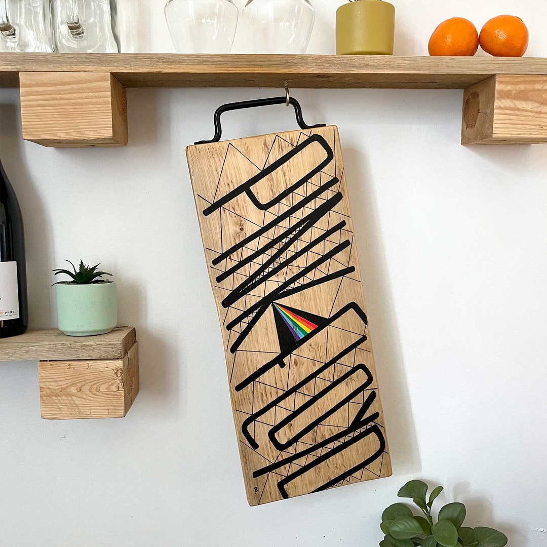 Apéro Board Cutting Board Pink Floyd Design Unique Piece in Recycled ...