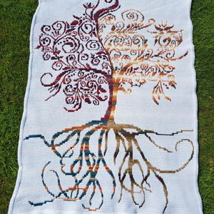 Tree of Life Overlay Mosaic Crochet Blanket PDF Pattern - Etsy