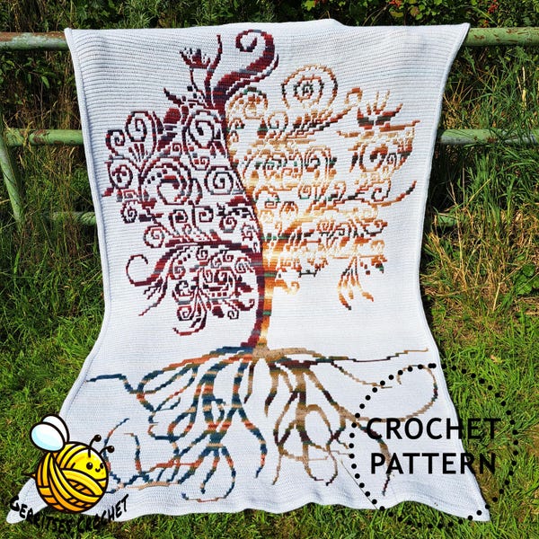 Tree of Life Crochet Blanket Pattern - Etsy