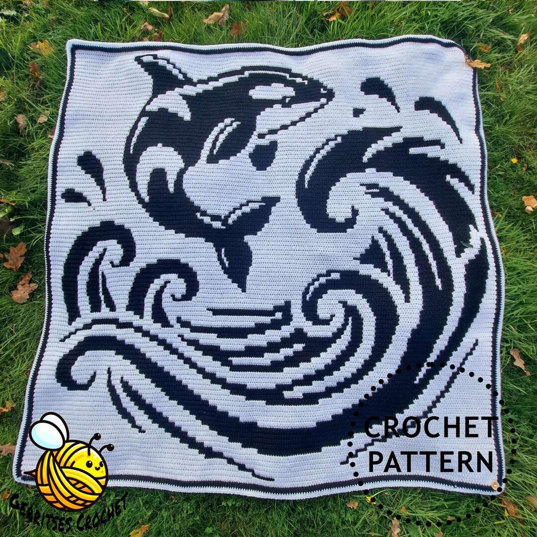 Orca Opus | Whale Mosaic Crochet Blanket PDF Pattern - Etsy