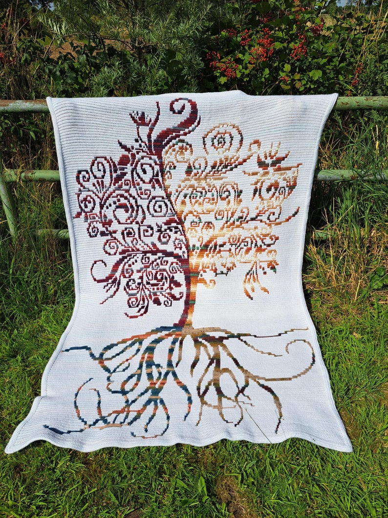 Tree of Life Overlay Mosaic Crochet Blanket PDF Pattern - Etsy