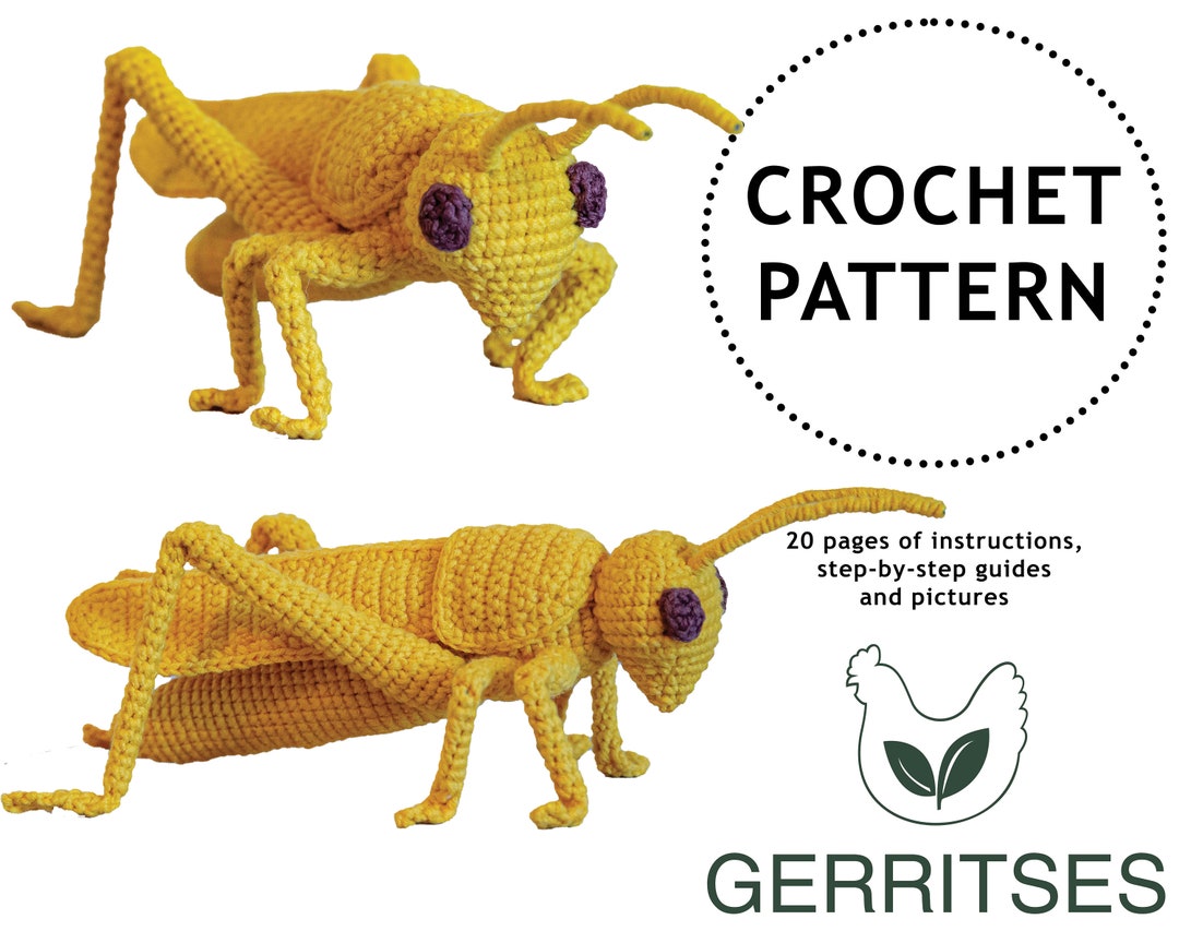 Crochet Grasshopper Pattern (pdf Pattern Only - NOT FINISHED ITEM) - Etsy