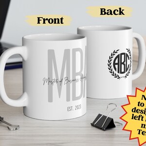 Personalized MBA Mug, Custom Graduation Gift for Business School ...