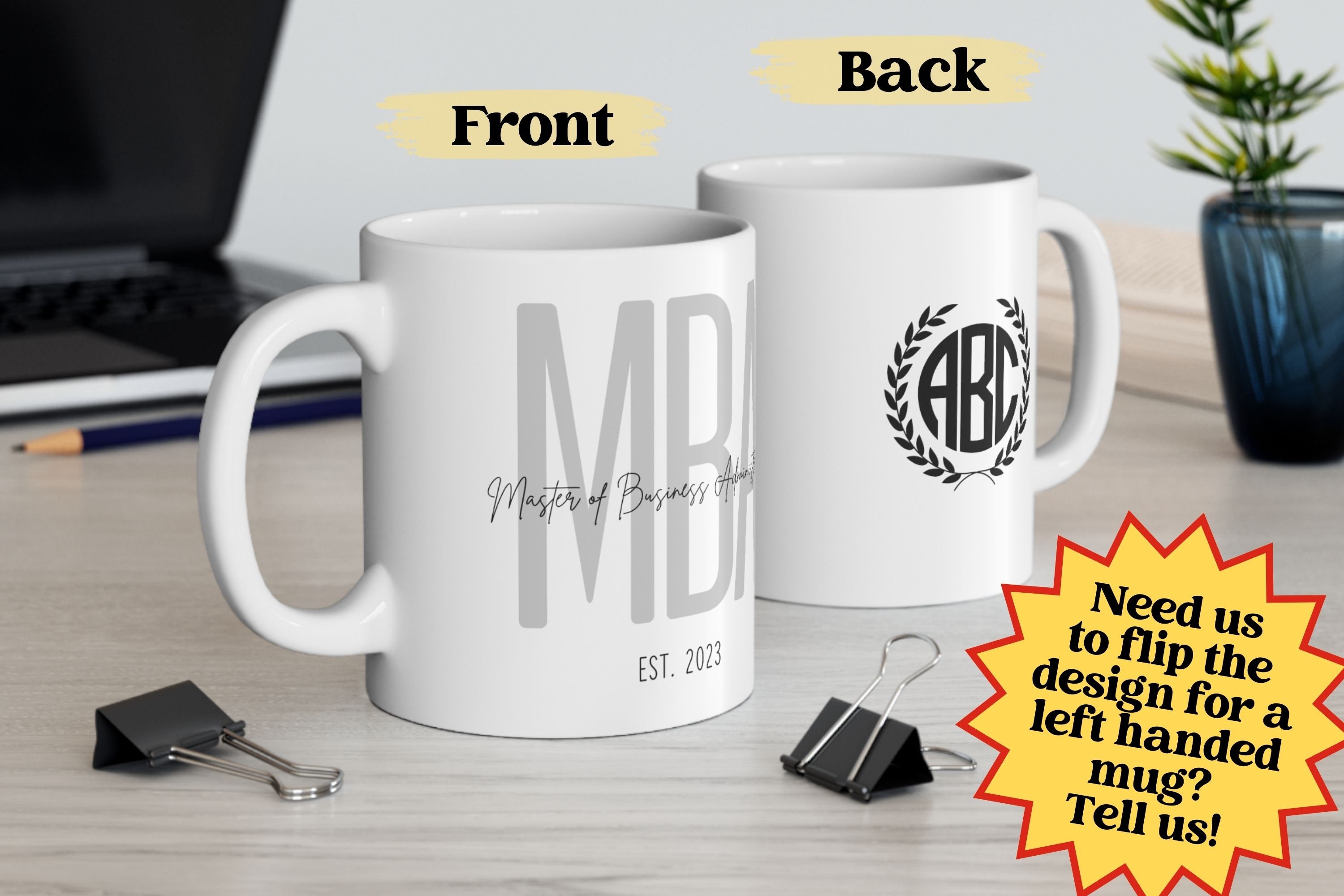 Personalized MBA Mug, Custom Graduation Gift for Business School ...