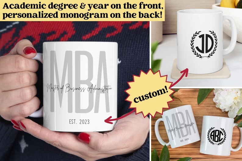 Personalized MBA Mug, Custom Graduation Gift for Business School ...
