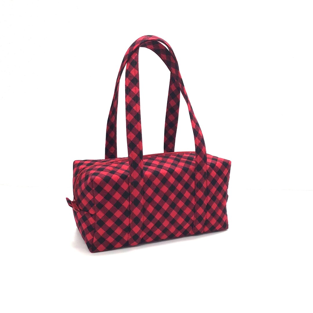 Duffel Bag Small Red and Black Priscilla's Plaid - Etsy