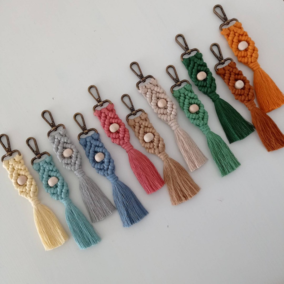 Bulk Macrame Keychain,bridal Shower,bridesmaid Gifts, Wooden Bead ...