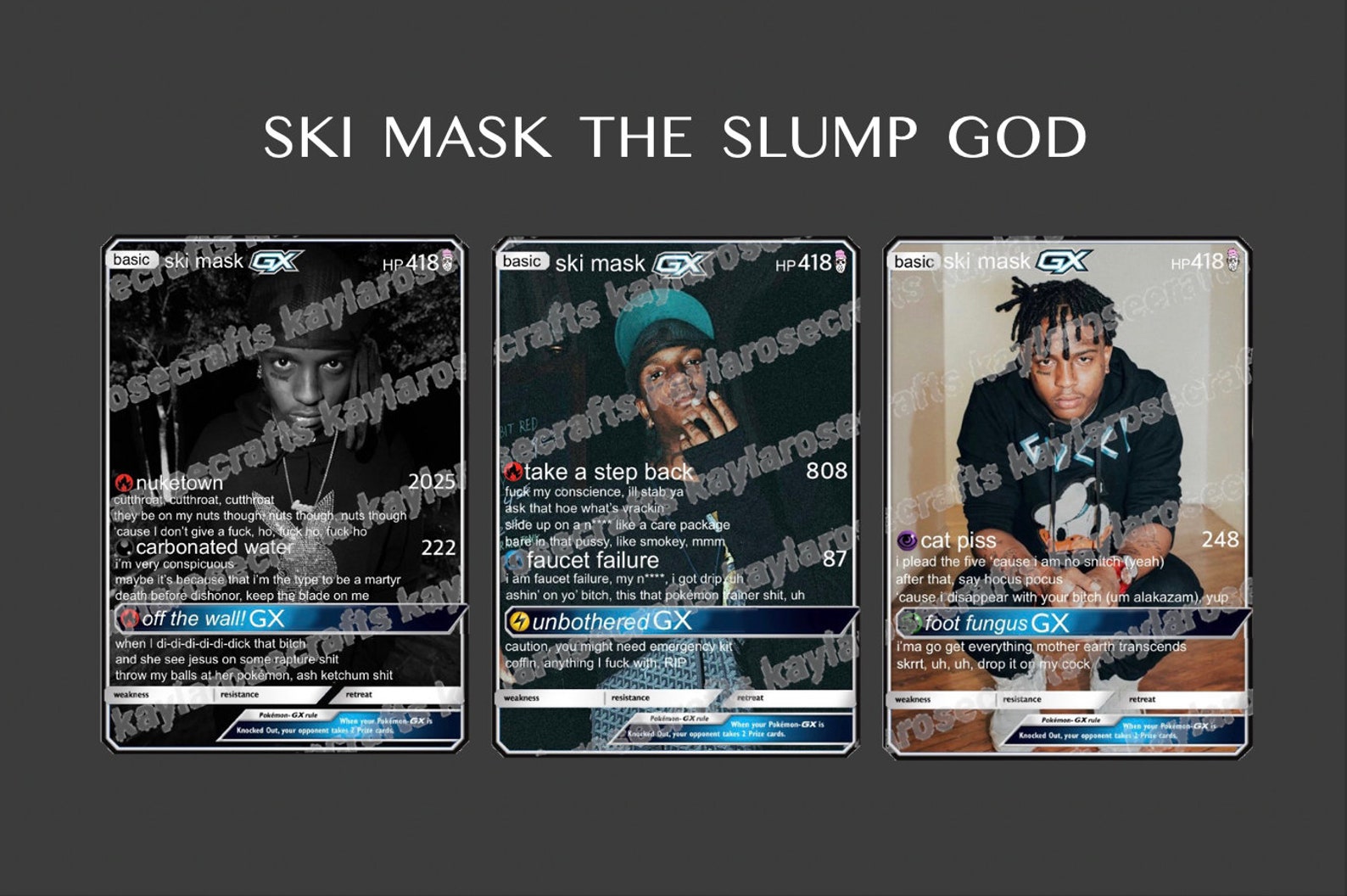 Ski Mask the Slump God Custom Holographic Pokémon GX Cards - Etsy