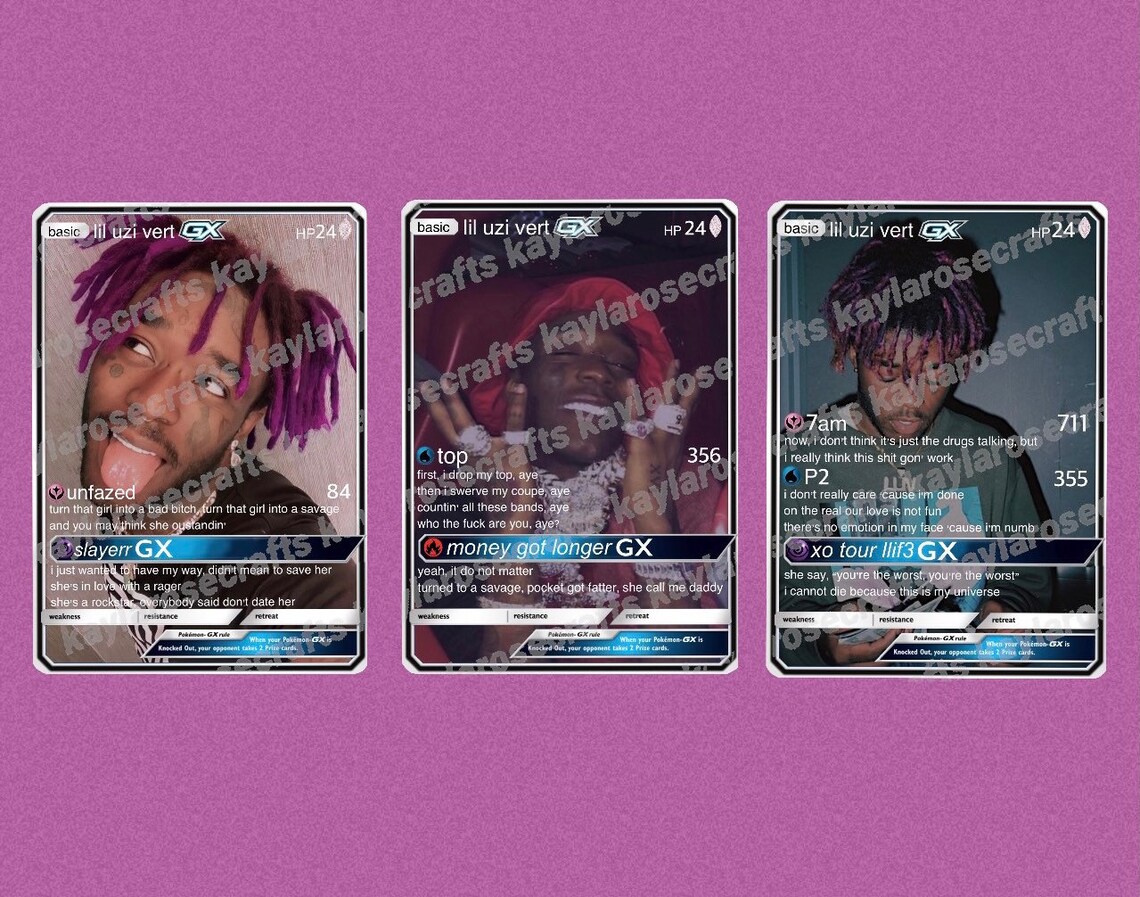 Lil Uzi Vert Custom Holographic Pokémon GX Cards | Etsy