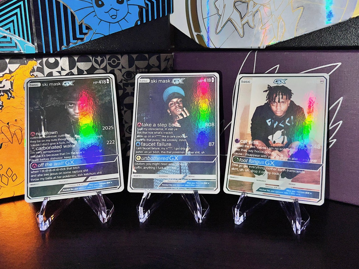 Ski Mask the Slump God Custom Holographic Pokémon GX Cards - Etsy