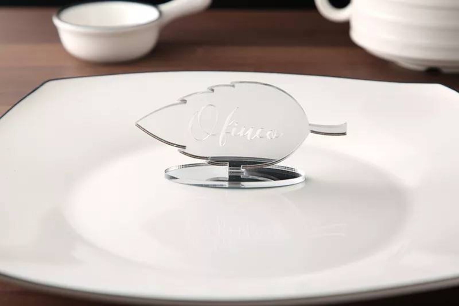 Brand custom wooden place guest first name label wedding | Etsy