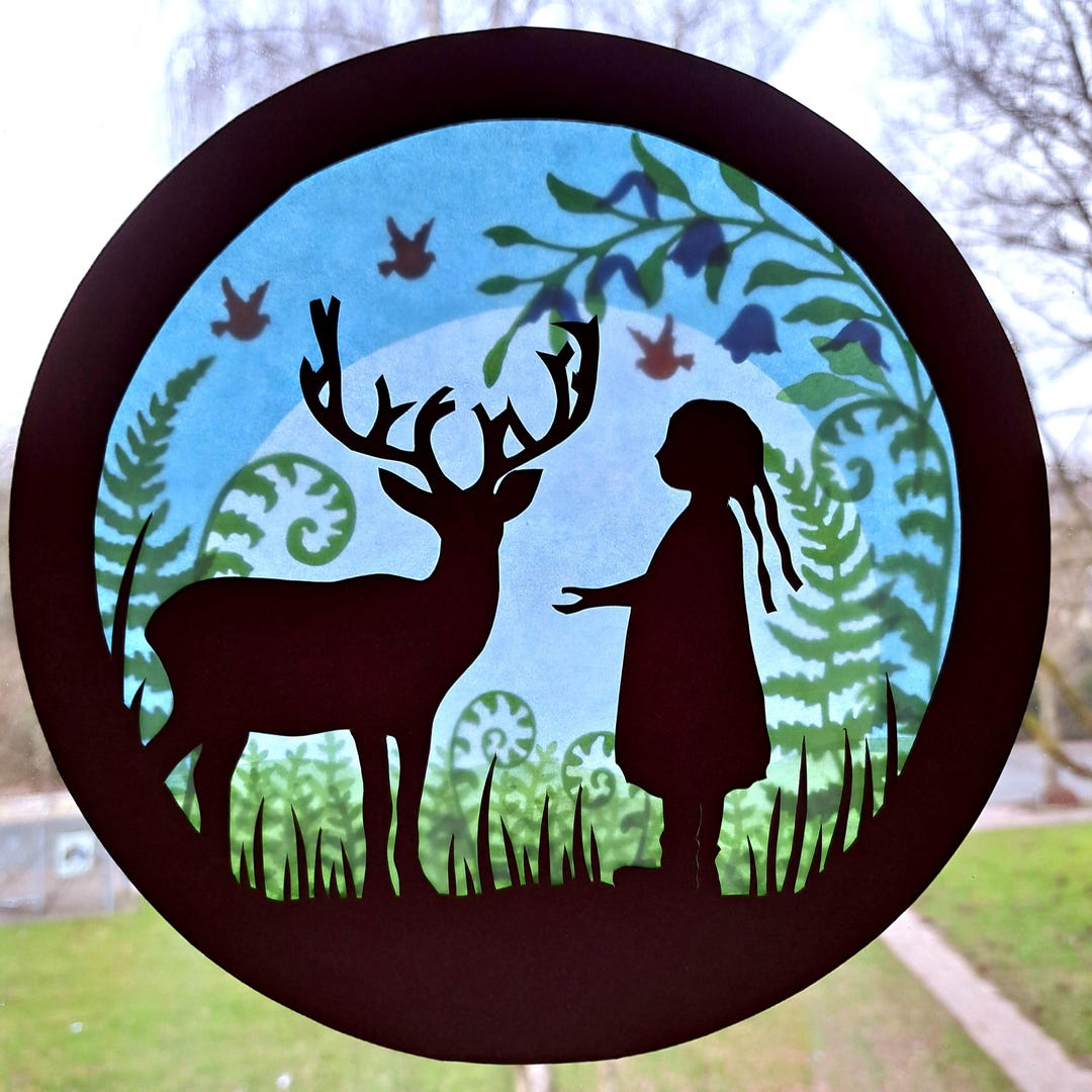 Waldorf Window Picture Transparent Spring Summer Autumn Forest Animals ...