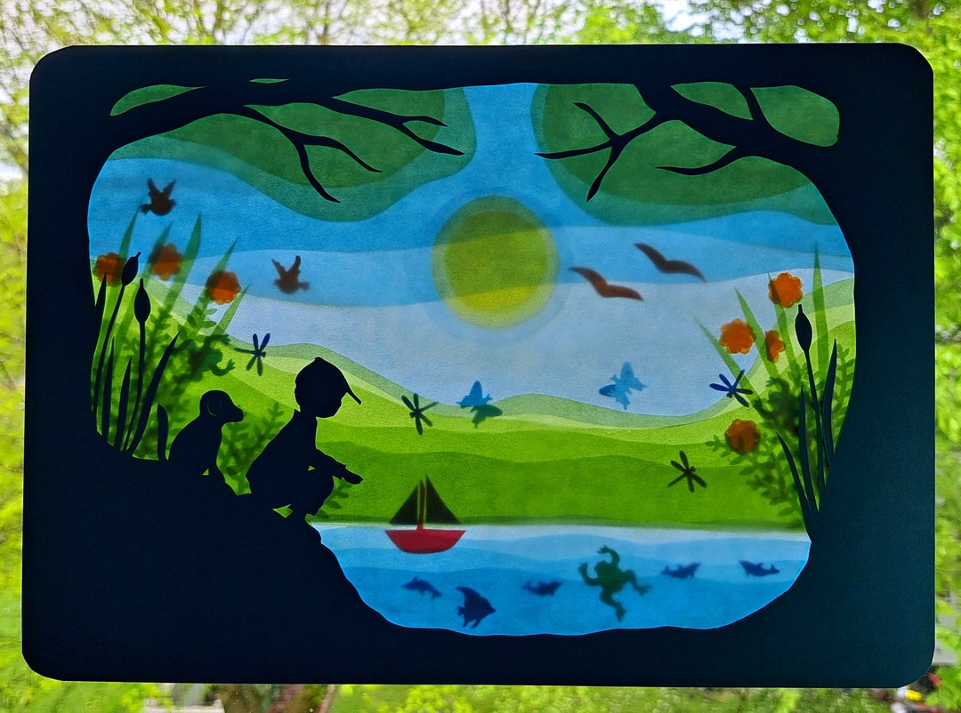 Waldorf Window Picture Spring Summer Levi Lets His Boat Sail - Etsy
