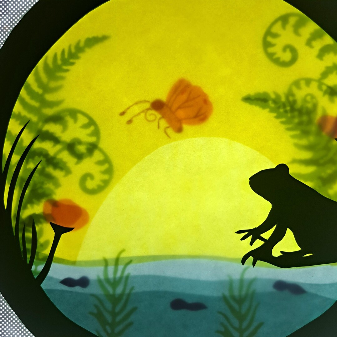 Waldorf Window Picture Transparent Spring Frog at the Pond With ...