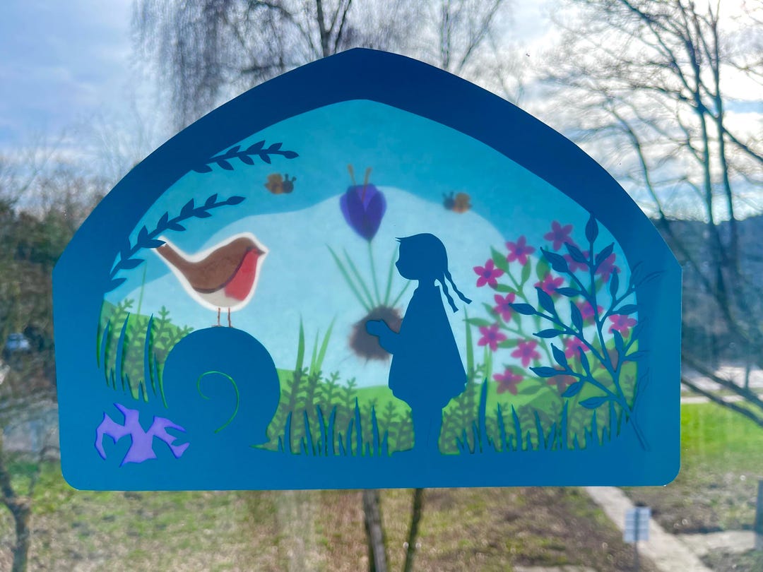 Waldorf Window Picture Transparent Spring Seasonal Table Easter Robin ...