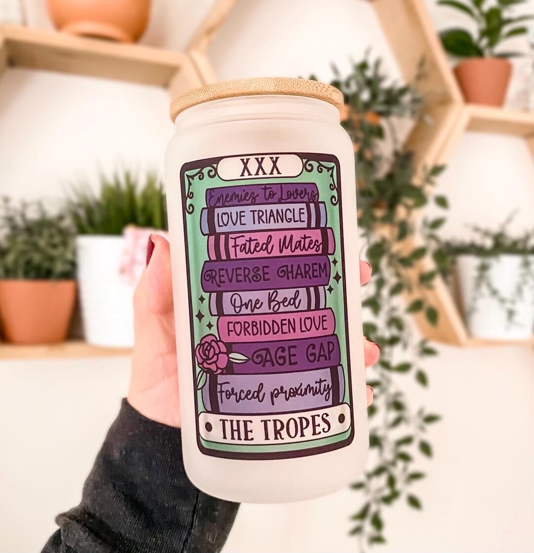 Book Tropes Cup | Romance Reader Tarot Card | Bookish Merch | Smut ...