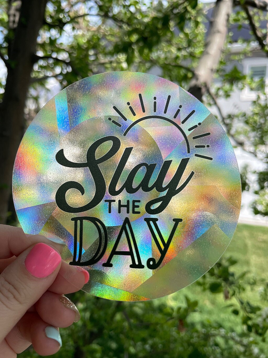 Slay the Day Suncatcher Sticker - Etsy